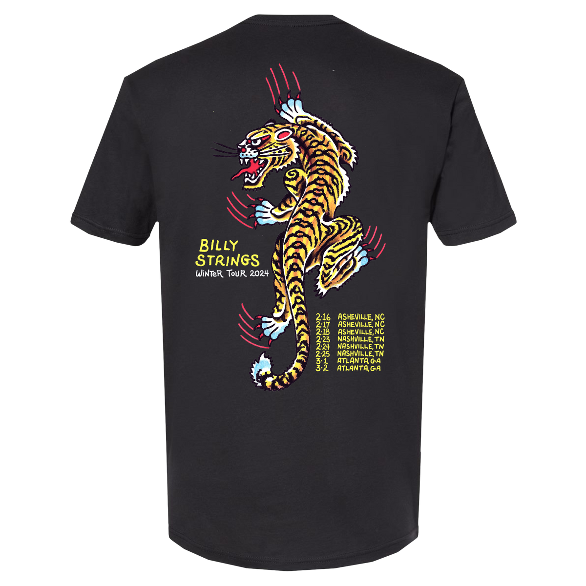 Tiger Tee with Dates (Julian Bast) – Billy Strings