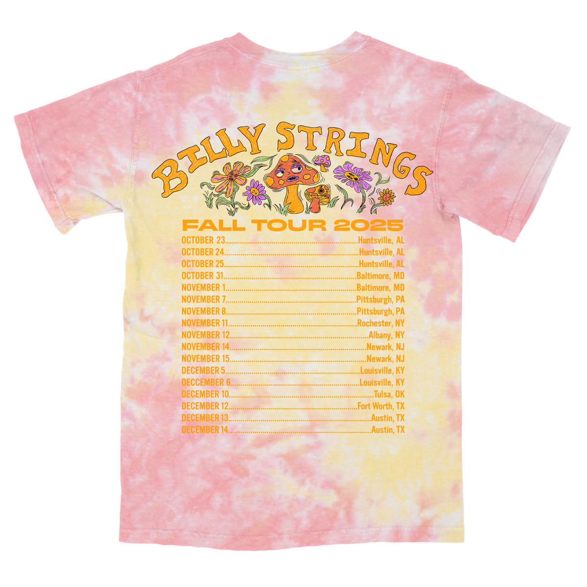 Mushroom Tie Dye Tee with Dates (Hailey Miller Beiden) – Billy Strings